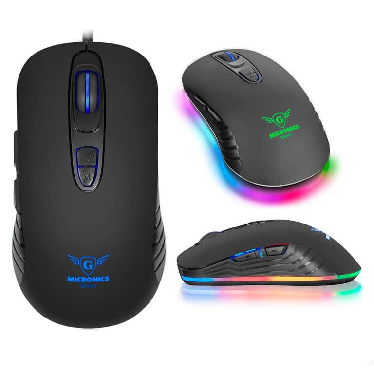 Mouse Micronics MIC M802 WINNER Gamer 7 Botones RGB Running con cable ...