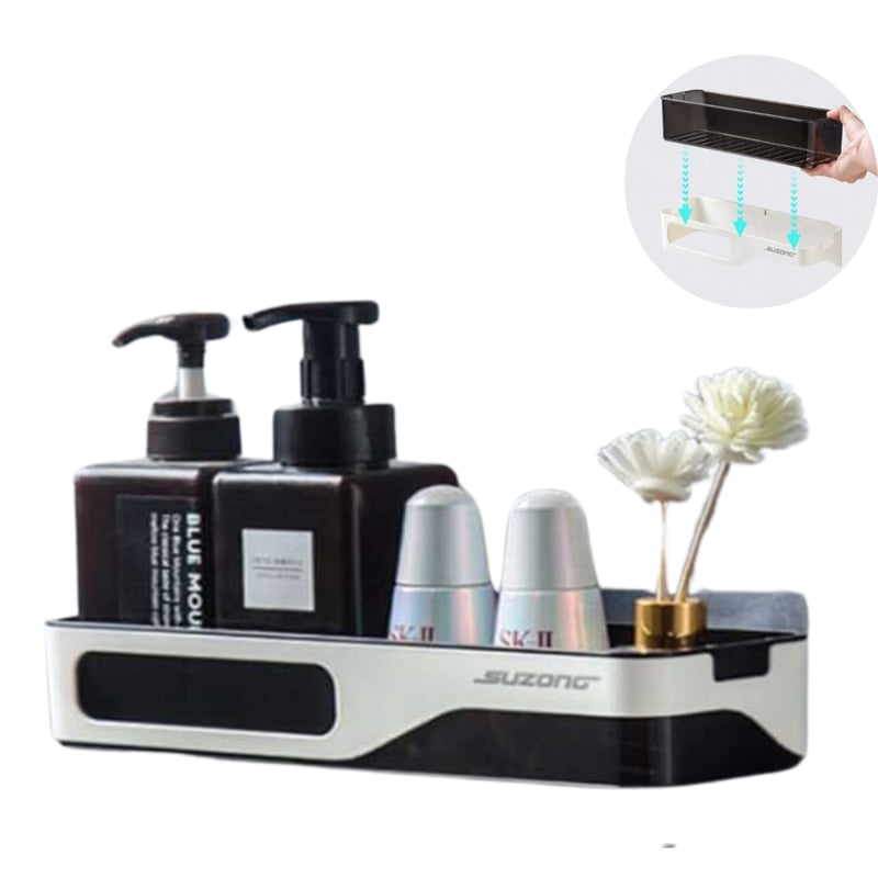 Repisa Desmontable con Escurridor y adhesivo Multiuso Negro ...