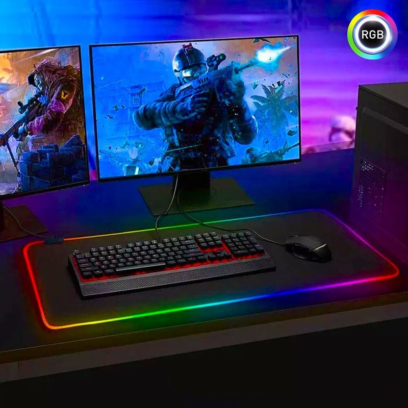 Mouse Pad Gamer Rgb Retro Iluminada XL 80x30cmx04mm MADTRONIX ...
