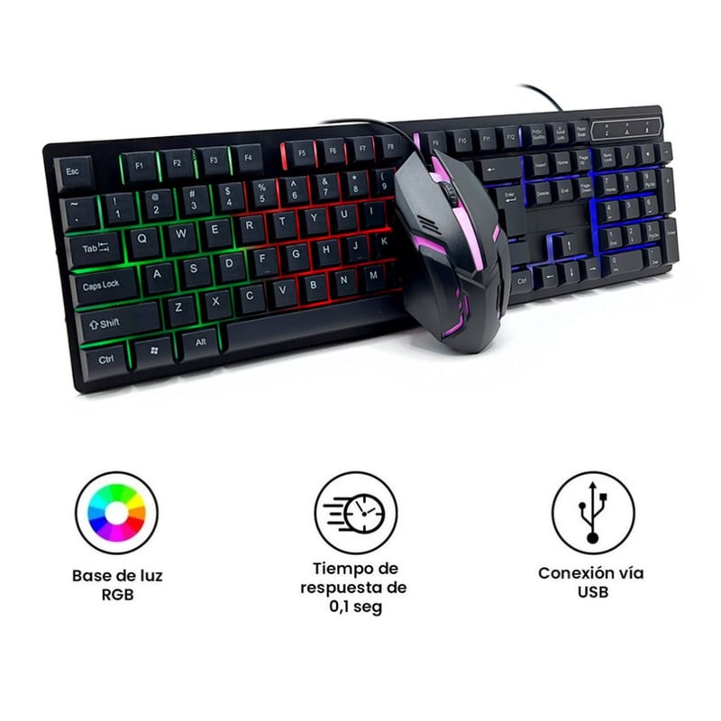 Kit Teclado Y Mouse CMK 188 Gamer Retroiluminado SEISA | falabella.com