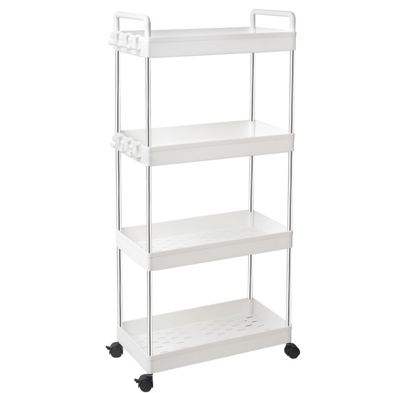 Carrito Estante Organizador con Ruedas Multifuncional 4 Niveles Blanco ...
