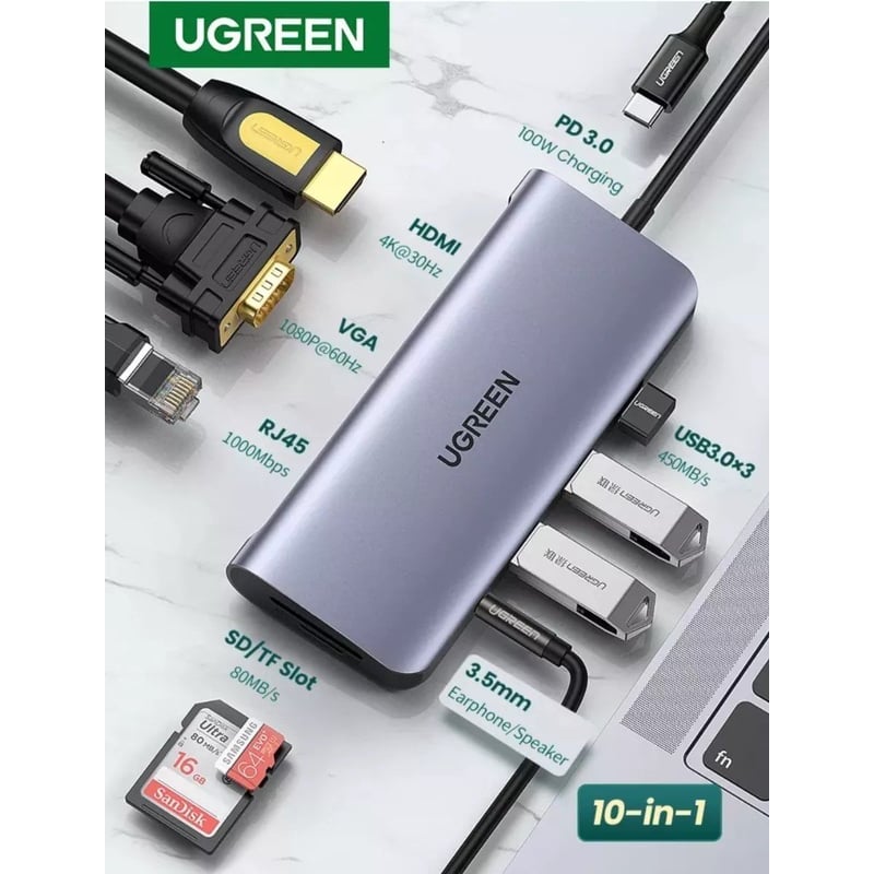 Adaptador Hub Multifuncional CM179 Ugreen Tipo-c 10 En 1 UGREEN | falabella.com