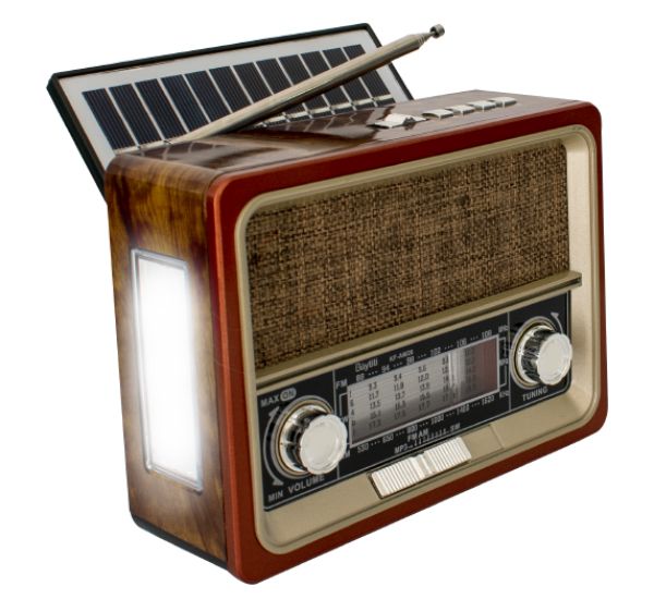 Parlante Bluetooth Radio con Panel Solar y Linterna - Marron GENERICO ...