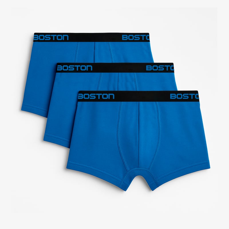 Pack x3 Bóxer Corto Boston Kids Azul Italiano BOSTON | falabella.com
