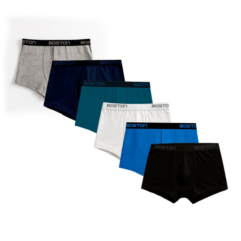 Pack x6 Bóxer Corto Boston Niños Multicolor BOSTON | falabella.com