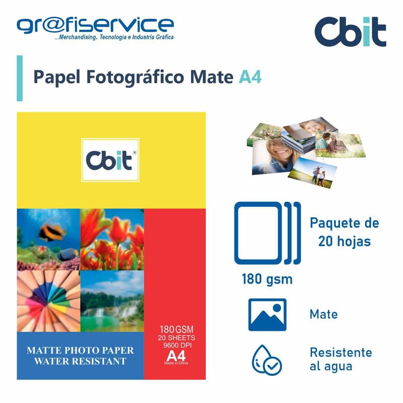 Papel Fotográfico Mate A4 CBIT 20h 180g | Sodimac Falabella