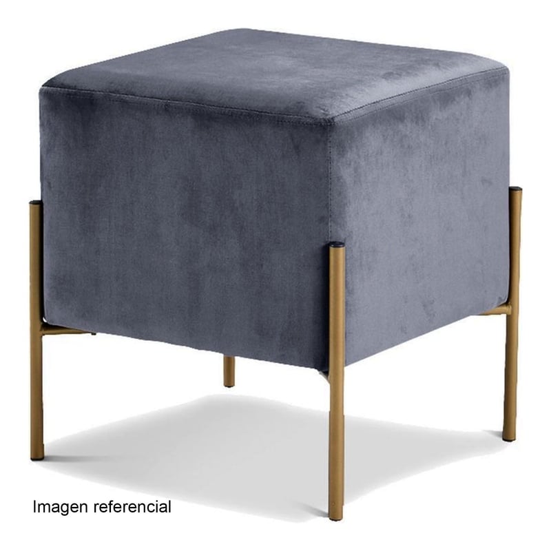 Puff Cuadrado con Base Metálica Plomo Oscuro GENERICO | falabella.com