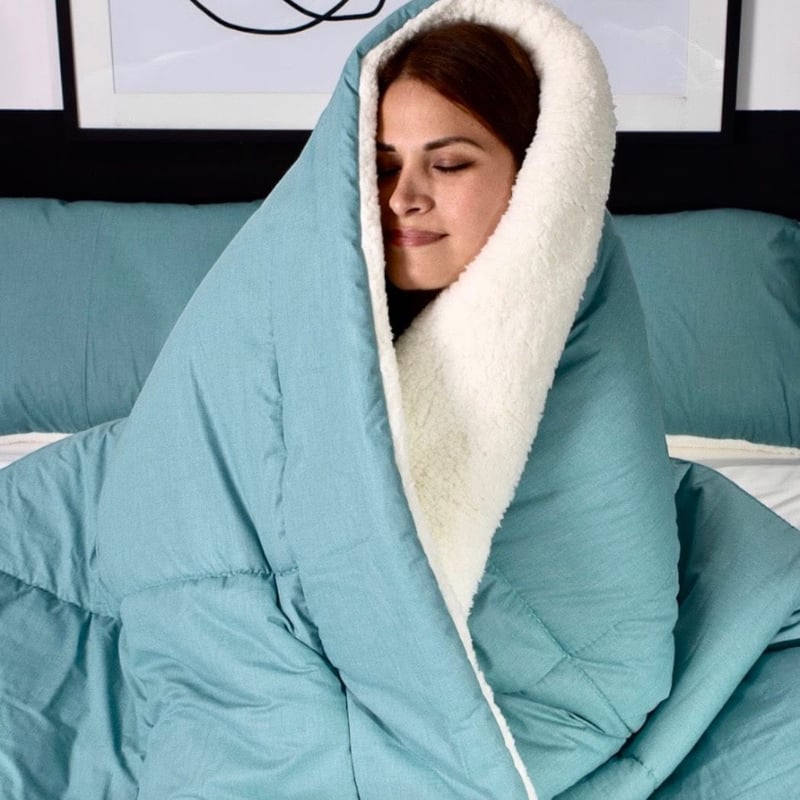 Edredón Ortiga con Sherpa King Size Premium hipoalergénico | Sodimac Perú