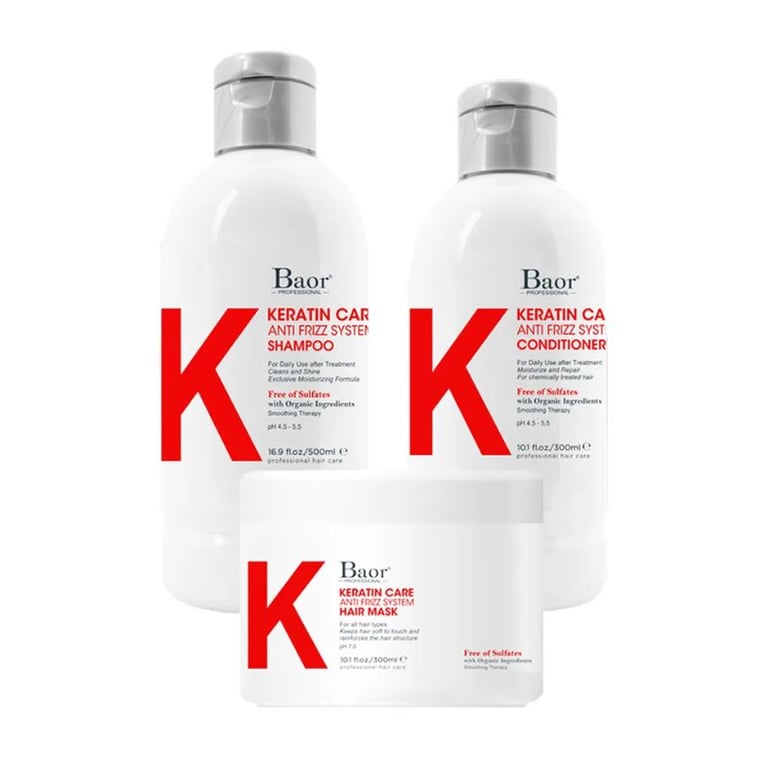 BAOR K - Tripack Keratin Care Shampoo Acondicionador Mascarilla BAOR ...