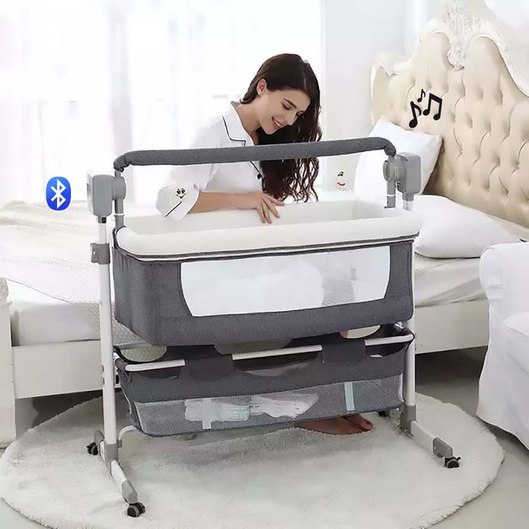 CUNA COLECHO ELECTRICO LUXURY MECEDORA Y MUSICAL BLUETOOTH BABYKISS ...