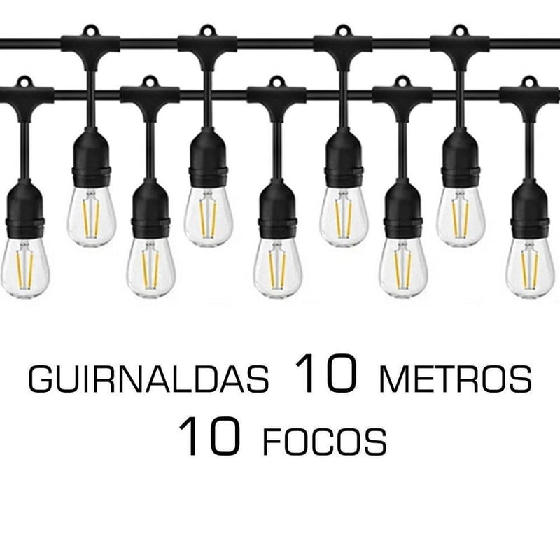 10 Guirnaldas & 10M de Cable Decoracion Vintage Calidas & Eventos ...