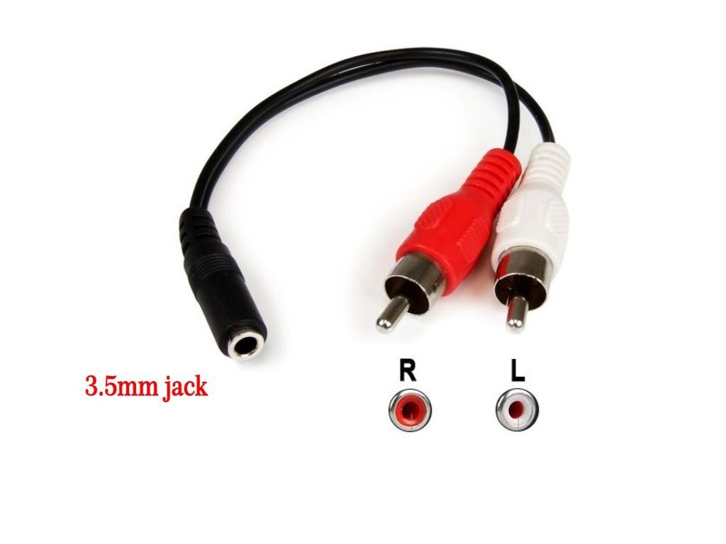 CABLE AUDIO JACK 3.5 mm HEMBRA A RCA MACHO ROJO BLANCO | Sodimac Falabella