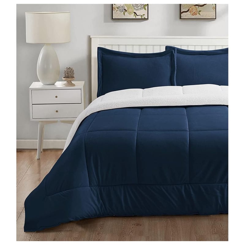 Edredón Sherpa Azul Marino KING TEFI HOME | falabella.com