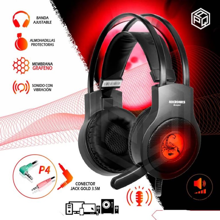 Audifono Micronics Gamer Scorpio MIC HG814P4 MICRONICS | falabella.com