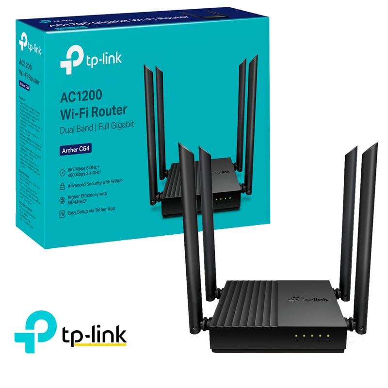 Tp-Link Archer C64 Router MU-MIMO 5 GHz 2,4 GHz AC1200 TP LINK ...