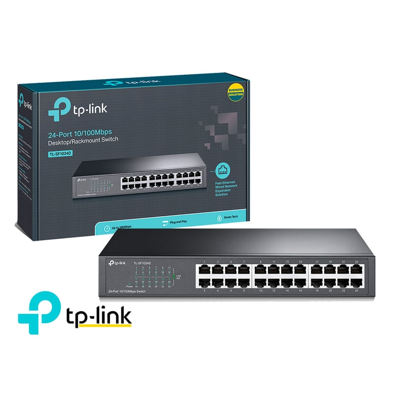 TP-Link Switch TL-SF1024D 24 Puertos 10/100 Mb Para Rack 19 TP LINK ...