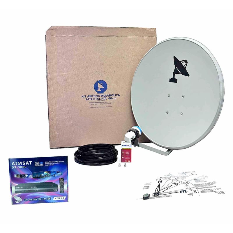 KIT TV Satelital - Antena 60cm y Decodificador AIMSAT H264 FULL HD KIT ...