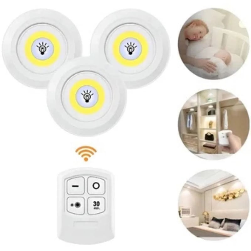 Pack 3 Luz LED con Control Remoto Apagado Automatico OEM | falabella.com