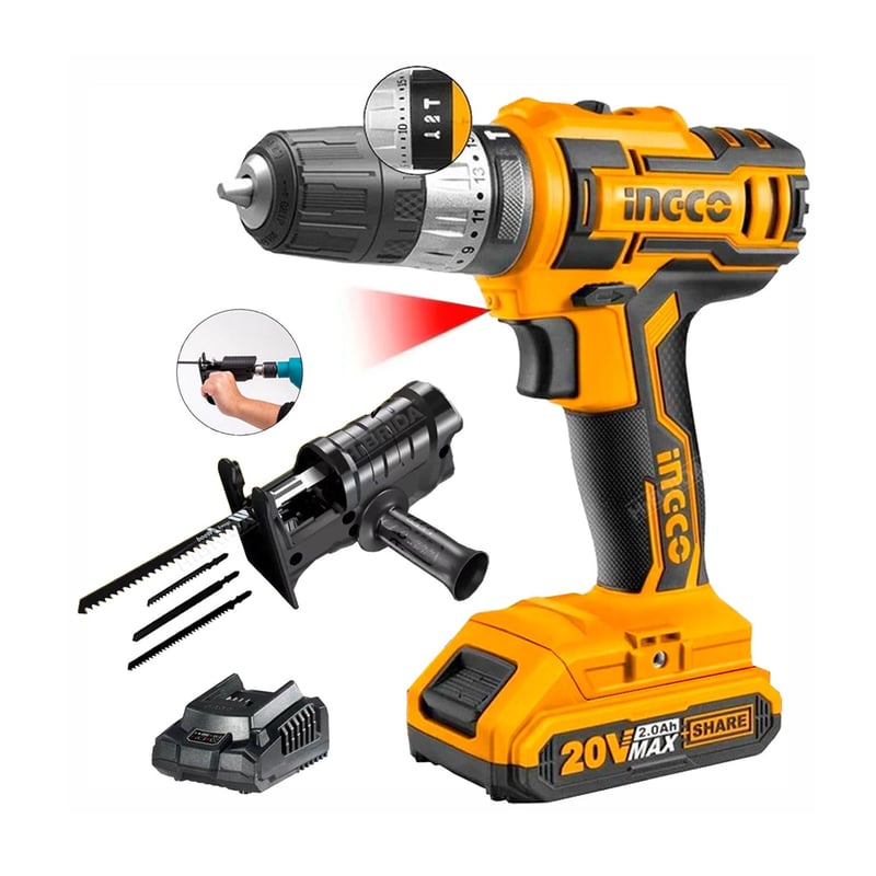 COMBO TALADRO PERCUTOR 20V INALÁMBRICO ADAPTADOR CALADORA | Sodimac Perú