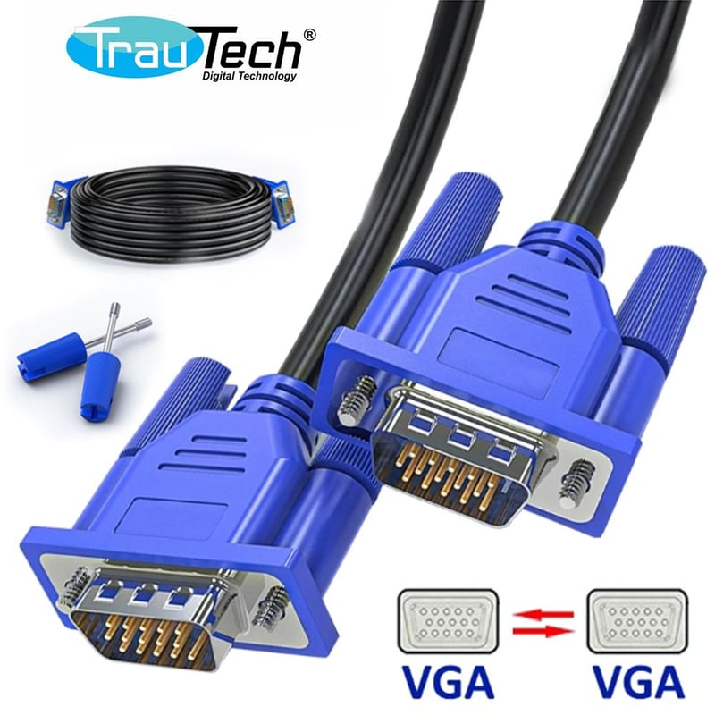 Cable VGA 8 Metros TRAUTECH 15 Pines Doble Filtro PVC GENERICO ...