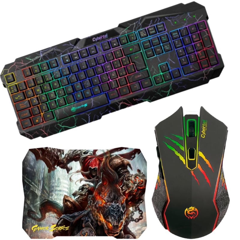 Kit Gamer Cybertel Teclado Twister + Mouse Sniper + Pad CYBERTEL ...