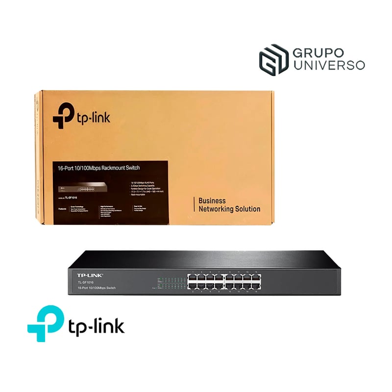 TL-SF1016 TP-Link Switch Con 16 Puertos 10/100 Mbps Para Rack TP LINK ...