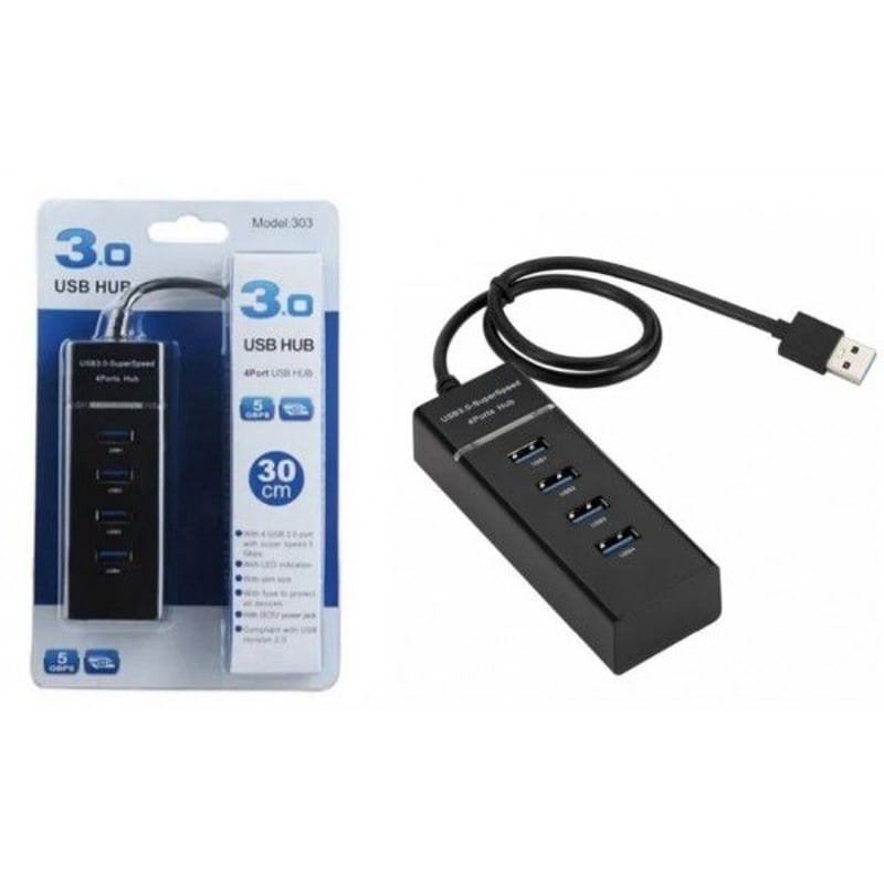 HUB DE PUERTOS USB 3.0 HASTA 5 GBPS DE 4 SALIDAS GENERICO | falabella.com