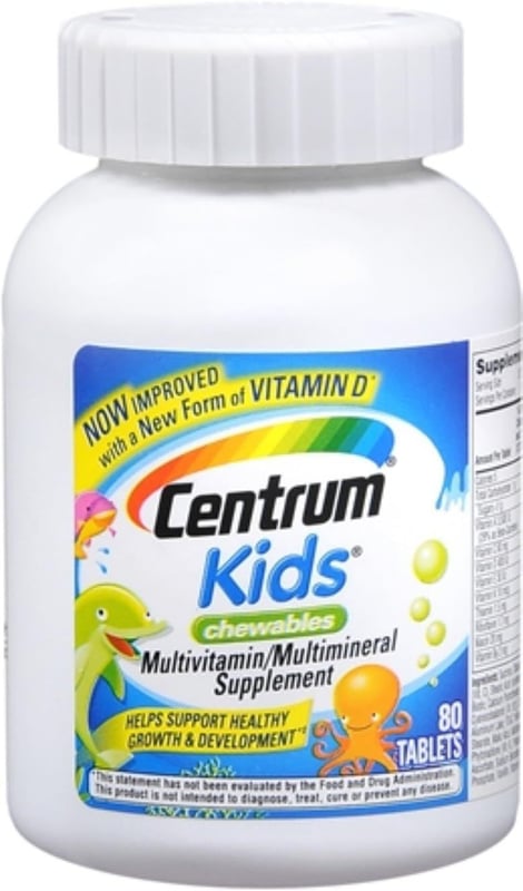 Multivitaminico Niños Centrum Kids x 80 Tabletas Masticables CENTRUM ...