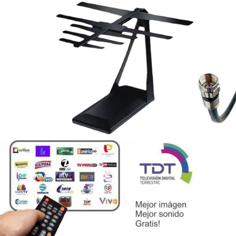 Antena Señal Digital Cable 130cm HDTV Para TV LCD Smart TV VHF-UHF OEM ...