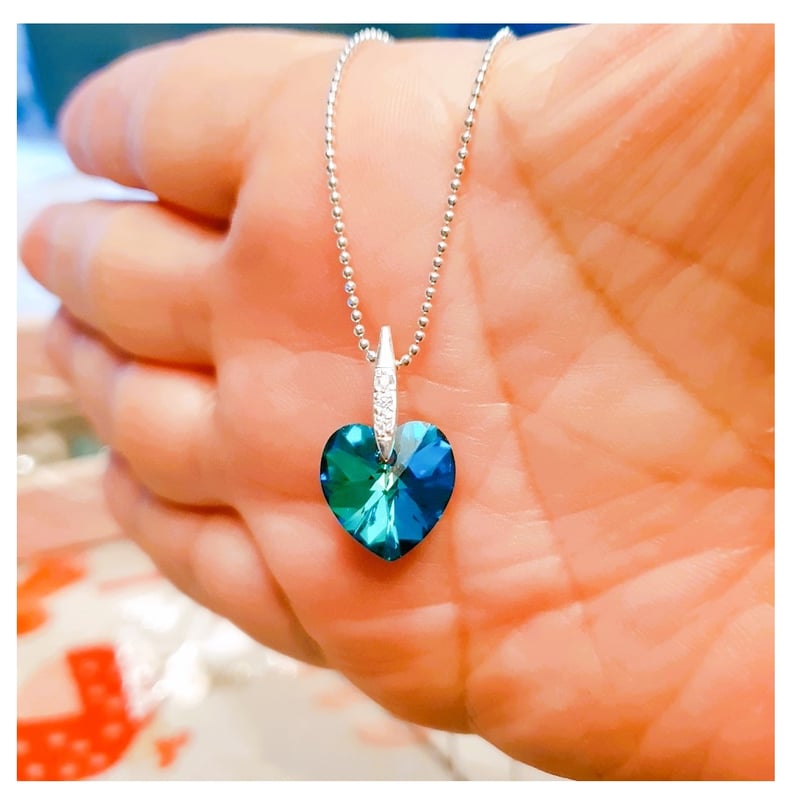 Collar Azul Titanic Brillante - elaborado en Plata nacional y Cristal ...