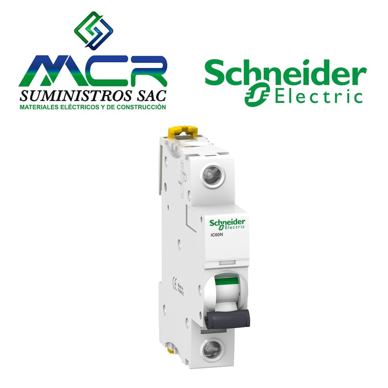 INTERRUPTOR TERMOMAGNETICO 1P 63A 10KA 230V IC60N Schneider SCHNEIDER ...