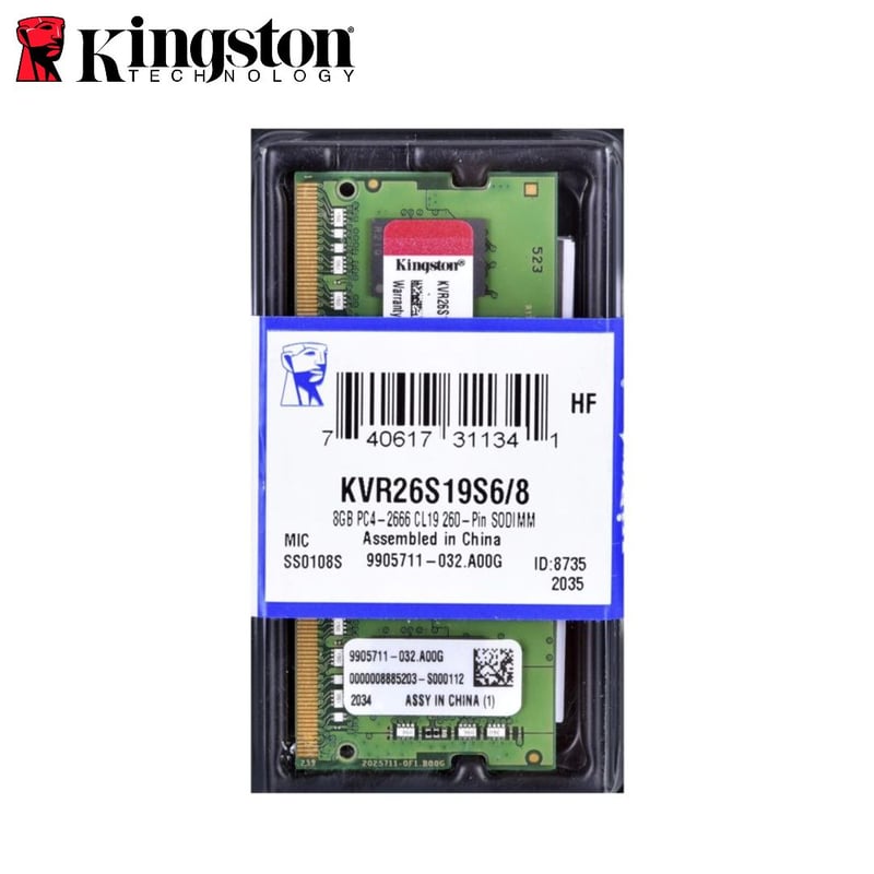 Memoria RAM SODIMM Kingston 8GB, DDR4, 3200 MHz. KINGSTON | falabella.com