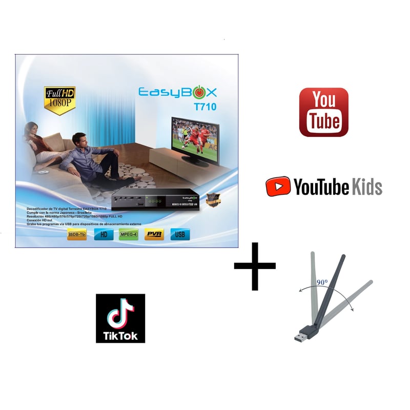 Decodificador TV Digital Tv Full Hd Isdb-t Full HD Wifi Youtube Easy Corp | falabella.com