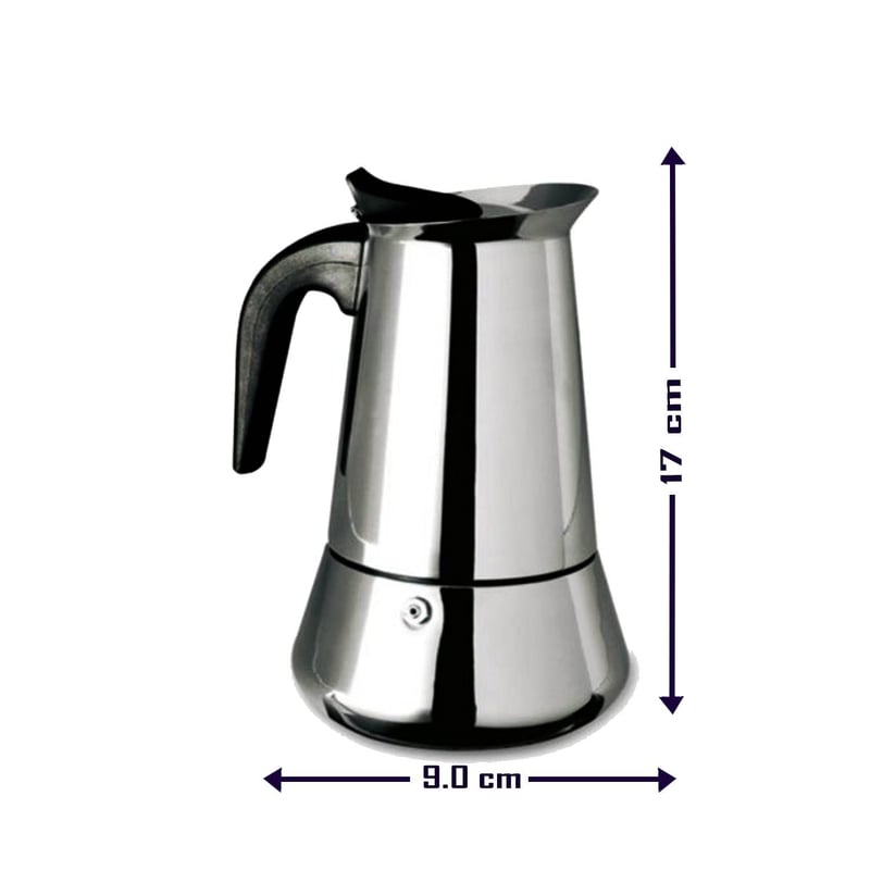 Cafetera Italiana 4 Tazas Acero Inoxidable Espresso Maker UNIVERSAL ...
