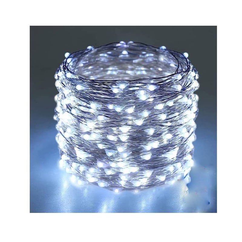 Luces led hada 10 metros 100leds a pilas guirnalda Color Blanco ...