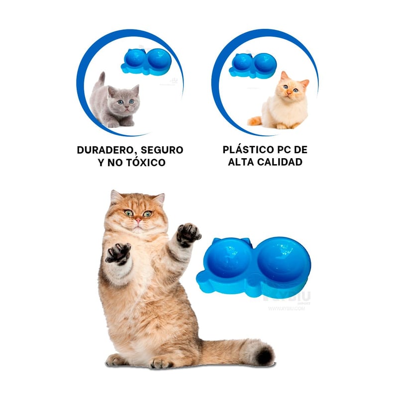 Doble Fuente Azul para Alimento de Gato GENERICO | falabella.com