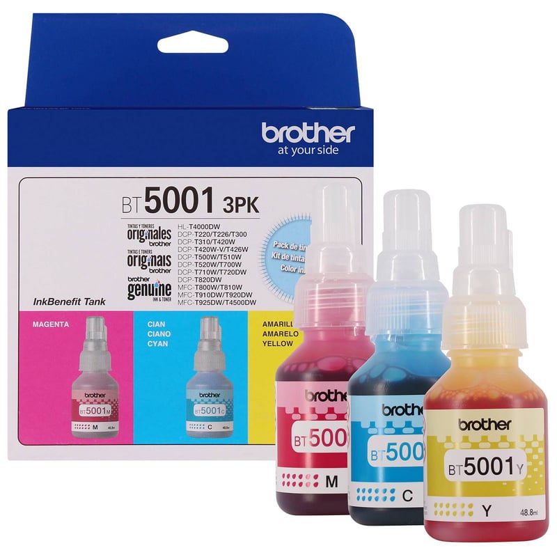 Pack 3 Tintas Brother BT-5001 3PK-Tank Color BROTHER | falabella.com
