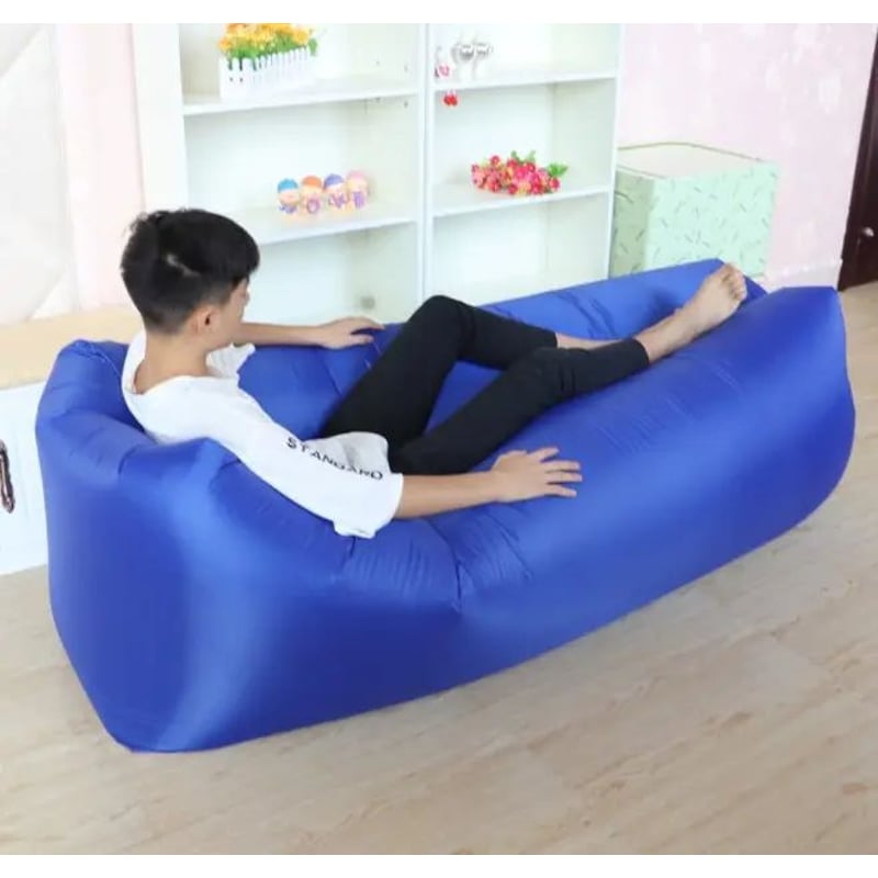 Makeway - Sofá inflable portátil para acampar al aire libre - Azul ...