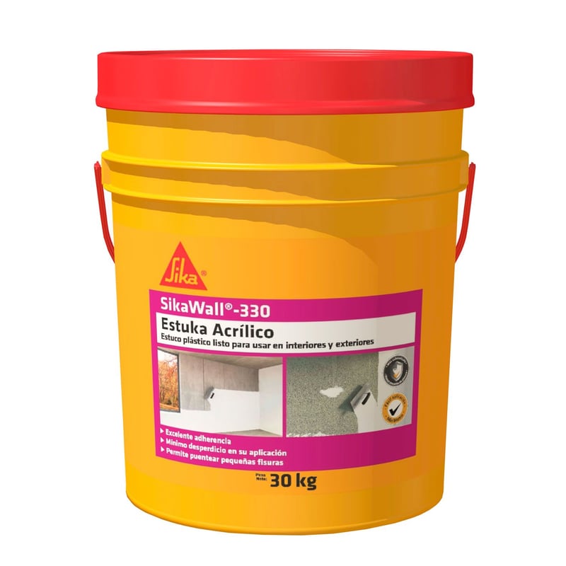 Pasta acrílica Sikawall 330 Estuka Acrílico PE blanco x 30kg SIKA ...