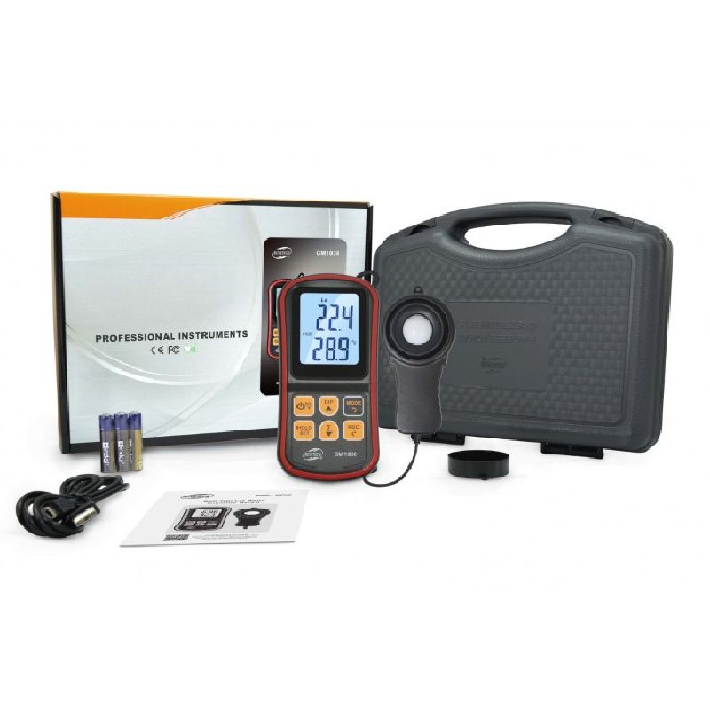Luxómetro Profesional Data Logger Con Sonda Bluetooth BENETECH GM1030 ...