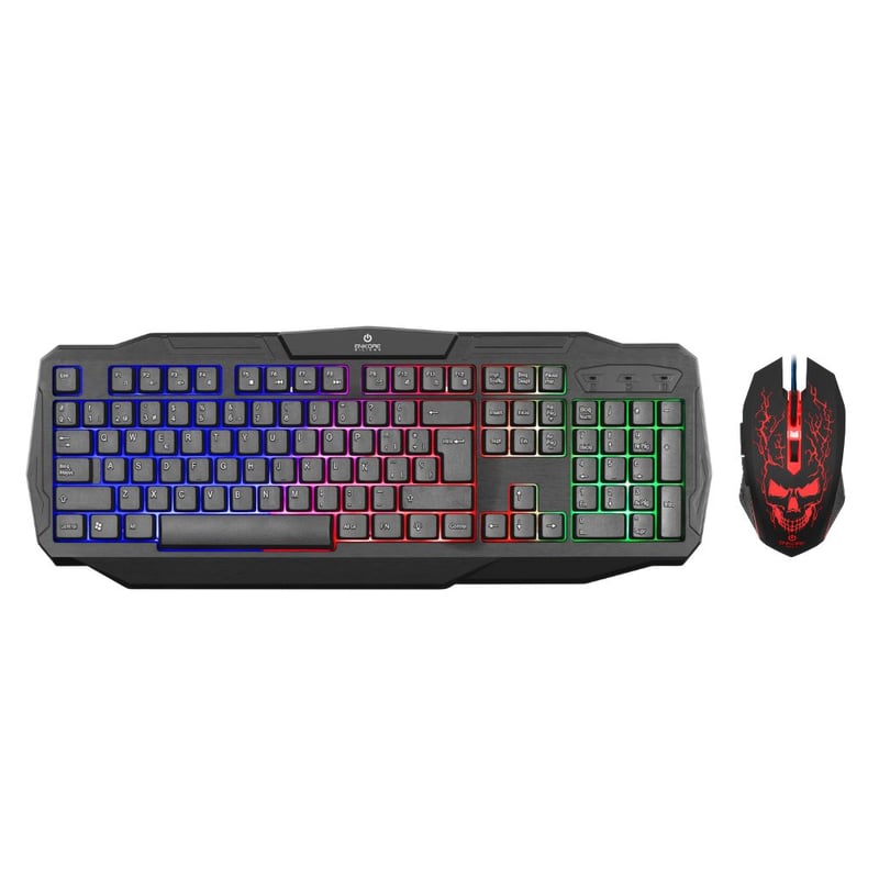 Kit Gamer Teclado Rainbow Silicon y Mouse LED 3600DPI Brain Enkore ...