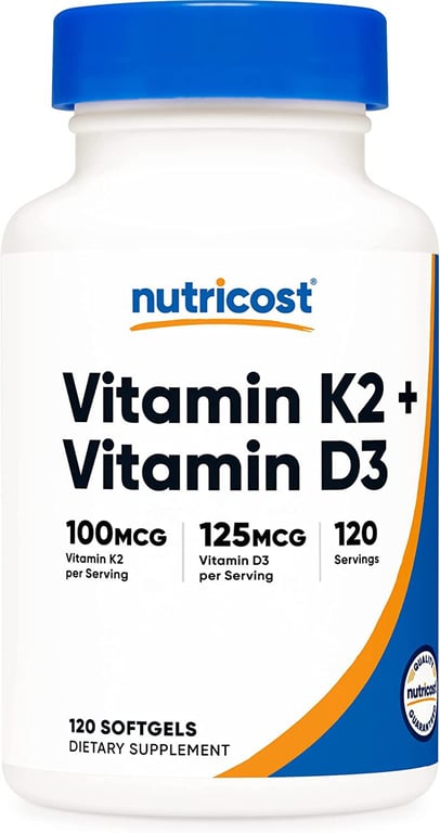 Vitamina K2 D3 5000 iu 120 capsulas gel NUTRICOST | falabella.com