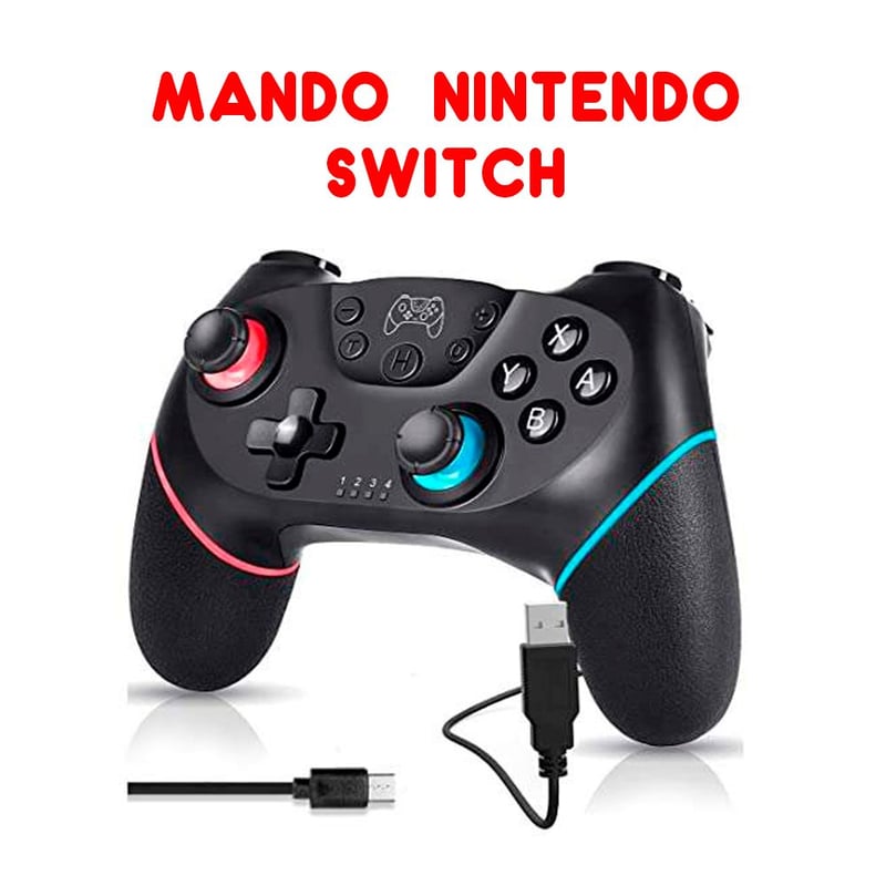 Mando Game Pad Nintendo Switch Inalambrico Bateria Recargable Negro ...