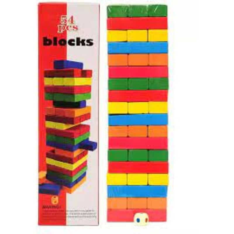 JENGA DE COLORES - 54 Bloques de madera GENERICO | falabella.com