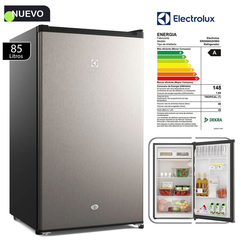 Frigobar Electrolux 90L Premium Gris ERD090G2HWG ELECTROLUX | falabella.com