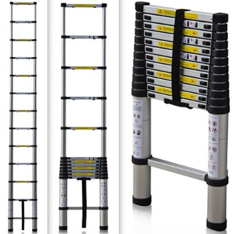 ESCALERA EXTENSIBLE ALUMINIO 13PASOS 3METROS 80CM MAX 150KG GENERICO ...