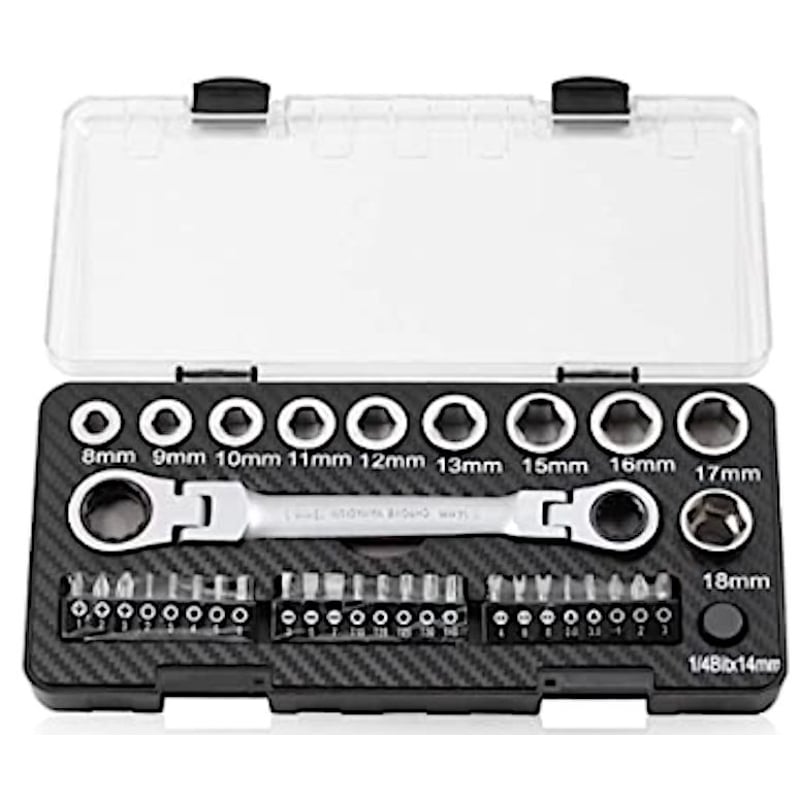 LLAVE RACHET CARDAN CON MEDIDAS Y PUNTAS INTERCAMBIABLES MPT TOOLS ...