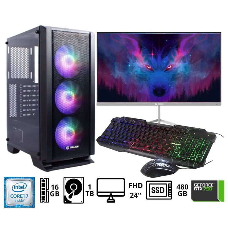 Computadora gamer coreI7 6TH 16gb HDD 1TB SSD 480GB, V. GTX 750 DDR5 ...