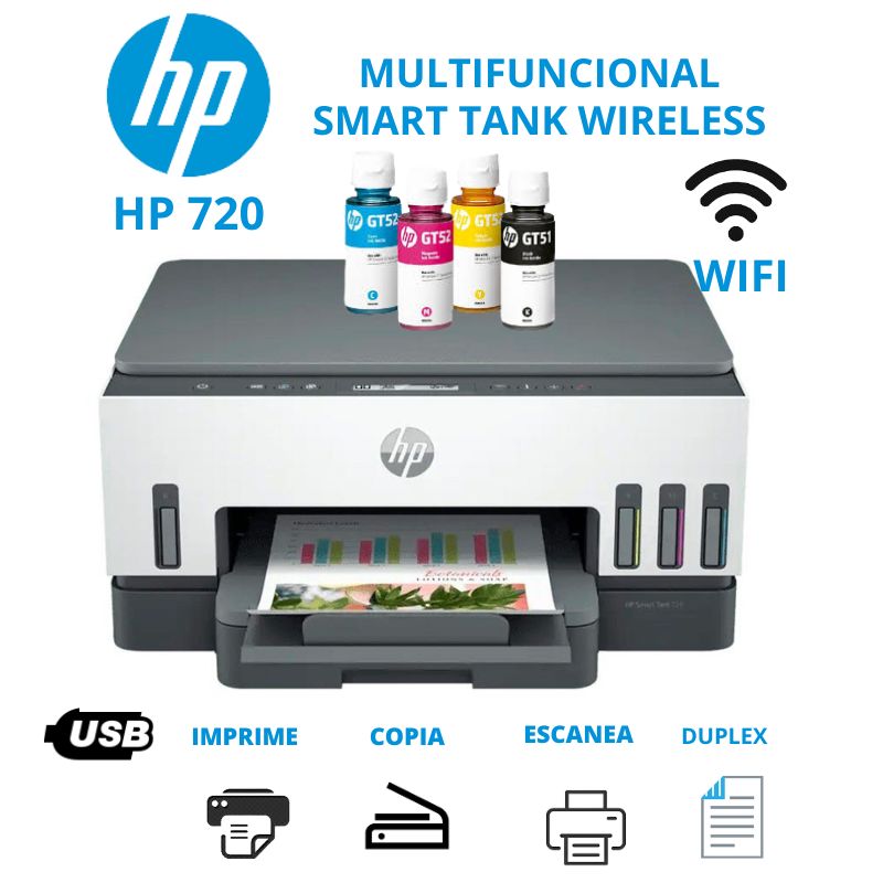 Impresora Multifuncional HP Smart Tank 720 Wifi Duplex HP | falabella.com