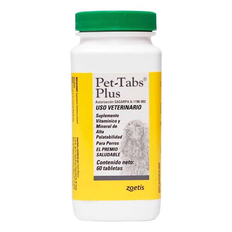 Pet Tab Plus Suplemento Vitaminico Perros Pet Tab 60Tab ZOETIS ...